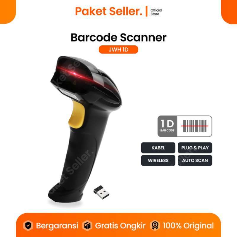 Promo Barcode Scanner 1d Wireless Usb Auto Scan Untuk Kasir Scan ...