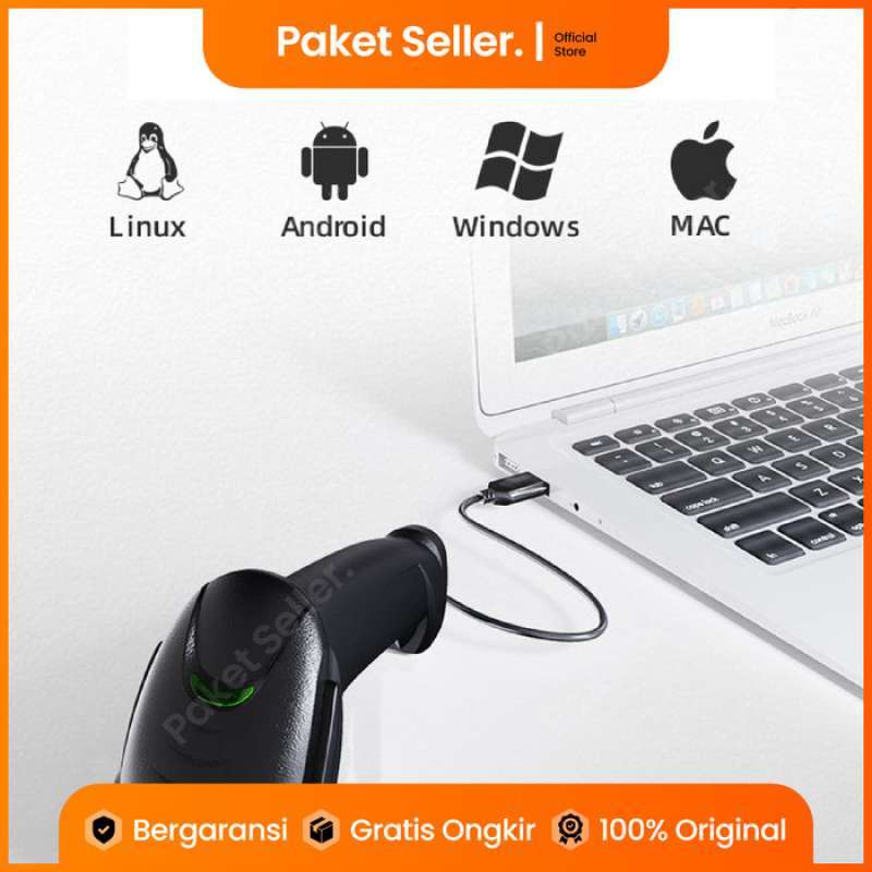Promo Barcode Scanner 1d Wireless Usb Auto Scan Untuk Kasir Scan ...