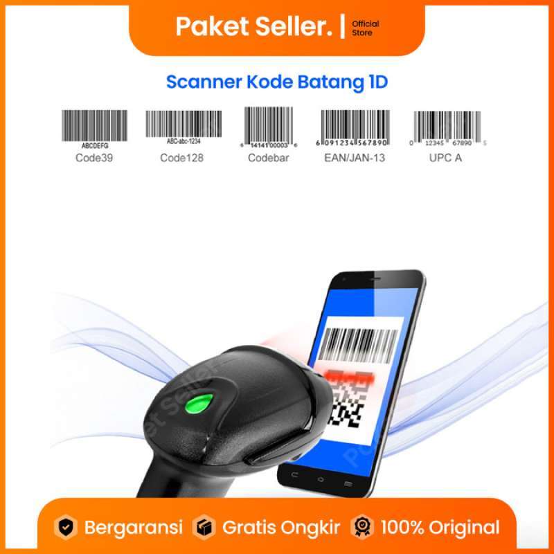 Promo Barcode Scanner 1d Wireless Usb Auto Scan Untuk Kasir Scan ...