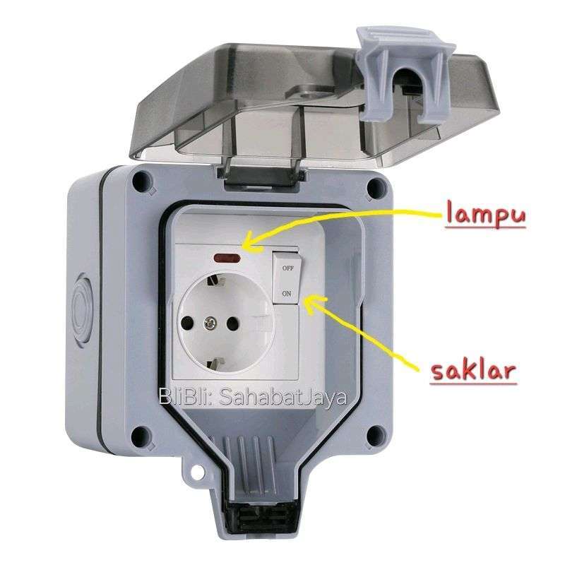 Jual Stop Kontak Saklar Lampu Indikator Ip66 Waterproof Outdoor Wall ...