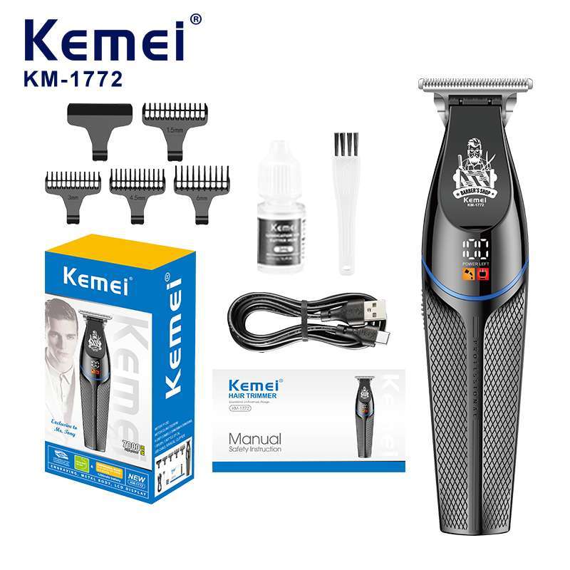 Jual Kemei Km-1772 Hair Clipper Trimmer 7000rpm 1200mah Alat Cukur ...