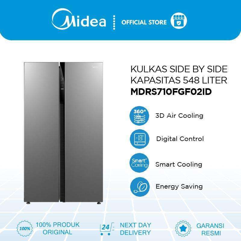 Promo Midea Kulkas Side By Side/ 2 Pintu 548l - Model Mdrs710fgf02id ...