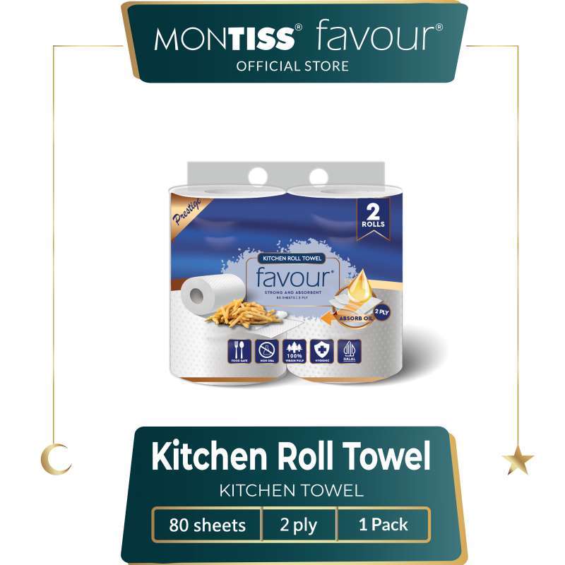 Jual Favour Kitchen Roll Towel 80 Sheets 2 In 1 Di Seller Montiss ...