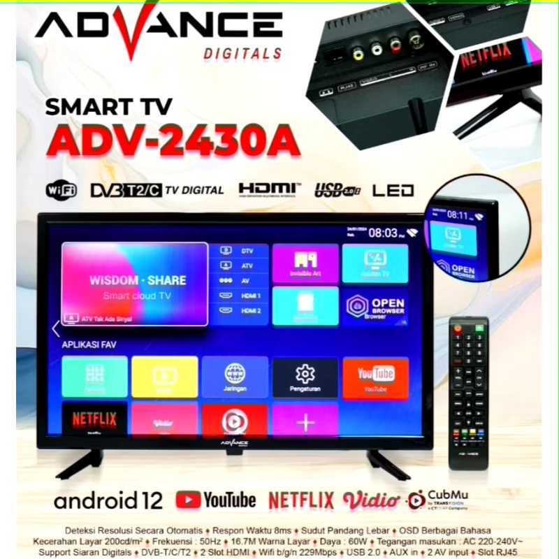 Advance Smart Tv Adv 2430 A Garansi Resmi Indonesia 🔥 Harga Mei 2026