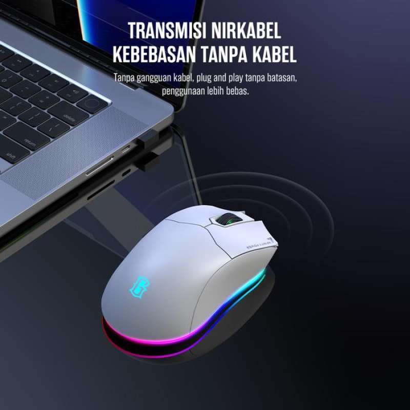 Promo Gamen Gm210w Mouse Gaming Wireless Rechargeable 1600 Dpi - Black ...