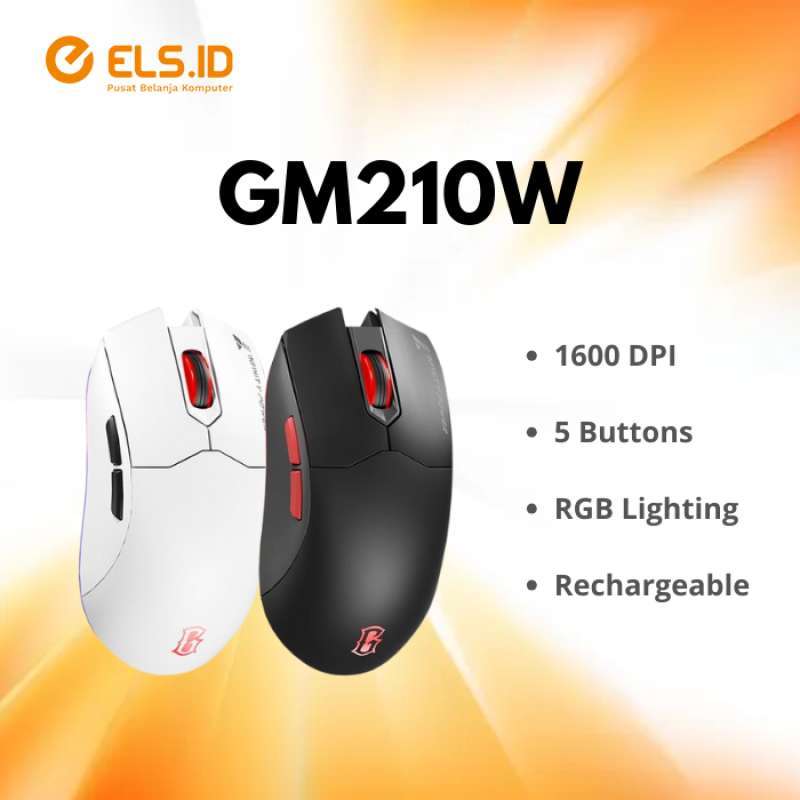 Promo Gamen Gm210w Mouse Gaming Wireless Rechargeable 1600 Dpi - Black ...