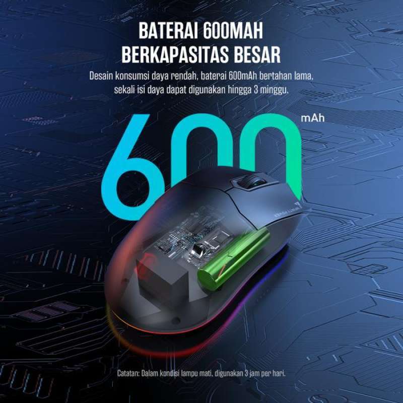 Promo Gamen Gm210w Mouse Gaming Wireless Rechargeable 1600 Dpi - Black ...