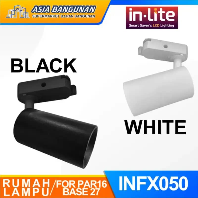 Promo Inlite Rumah Lampu Track Light Dip Putih/hitam Infx052 E27 Inbow ...