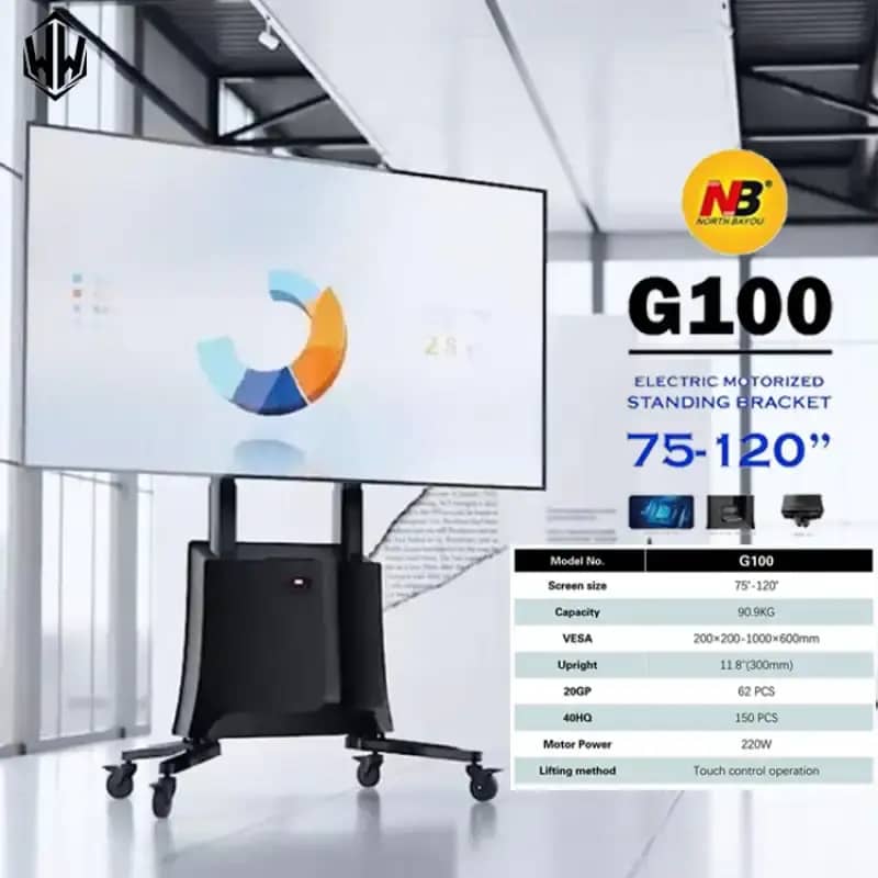 Promo Nb G100 Heavy Duty Motorized Tv Mobile Cart For 75 - 120 Inch ...