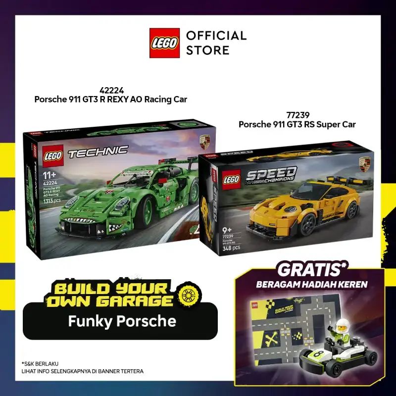 Jual Build Your Garage Bundle - LEGO Technic 42224 Porsche 911 Gt3 R ...