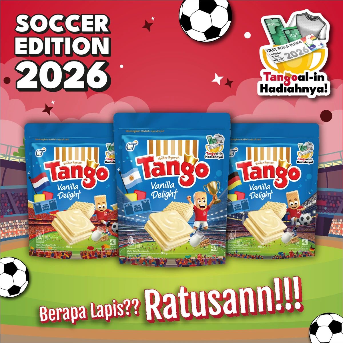 Jual Tango Wafer Vanilla Delight [1 Pouch 95 Gram]- Edisi Soccer 2026 ...