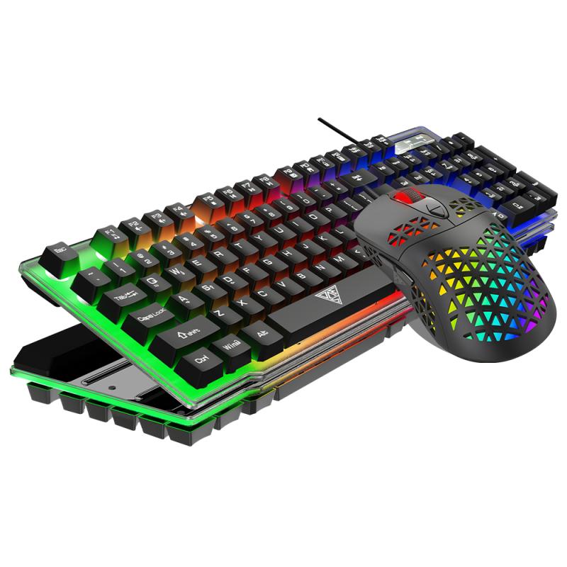 Promo Glo - Hxb Combo Gaming Keyboard Rgb Led With Mouse - V4 Warna ...