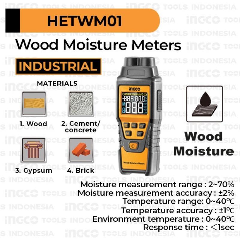 Jual Wood Moisture Meter Ingco Hetwm01 Test Ukur Kadar Air Kelembapan ...