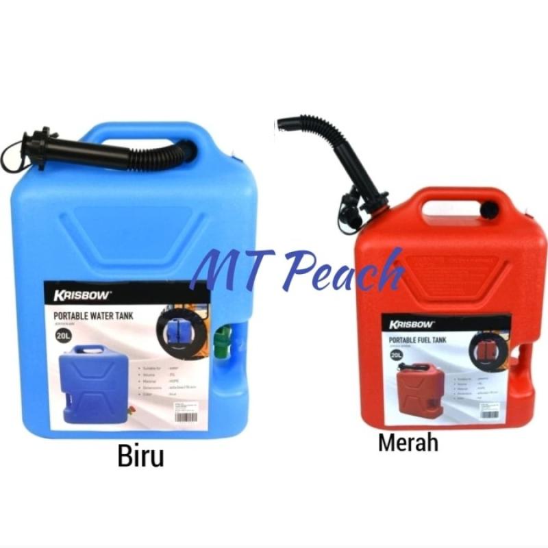 Promo Krisbow Jerigen Bensin Solar Plastik 20l Fuel Gasoline Tank Jerry ...