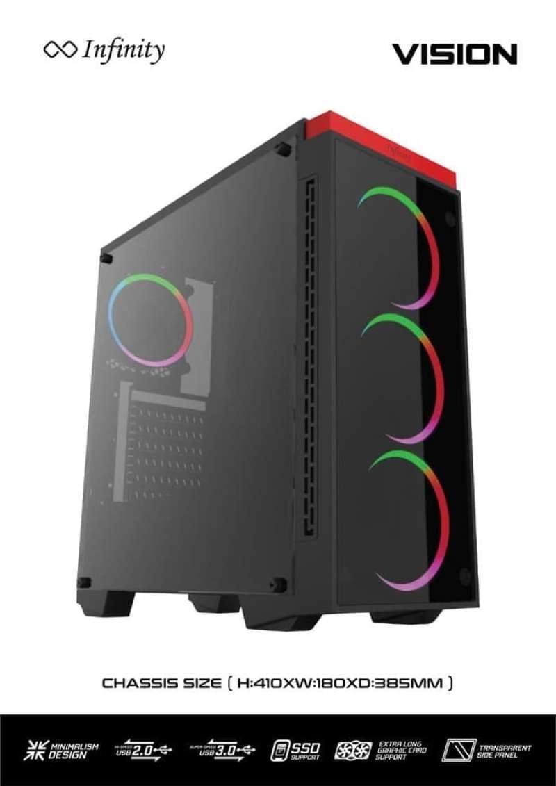 Promo Infinity VISION Gaming Case ATX Mid Tower Diskon 23% di Seller ...