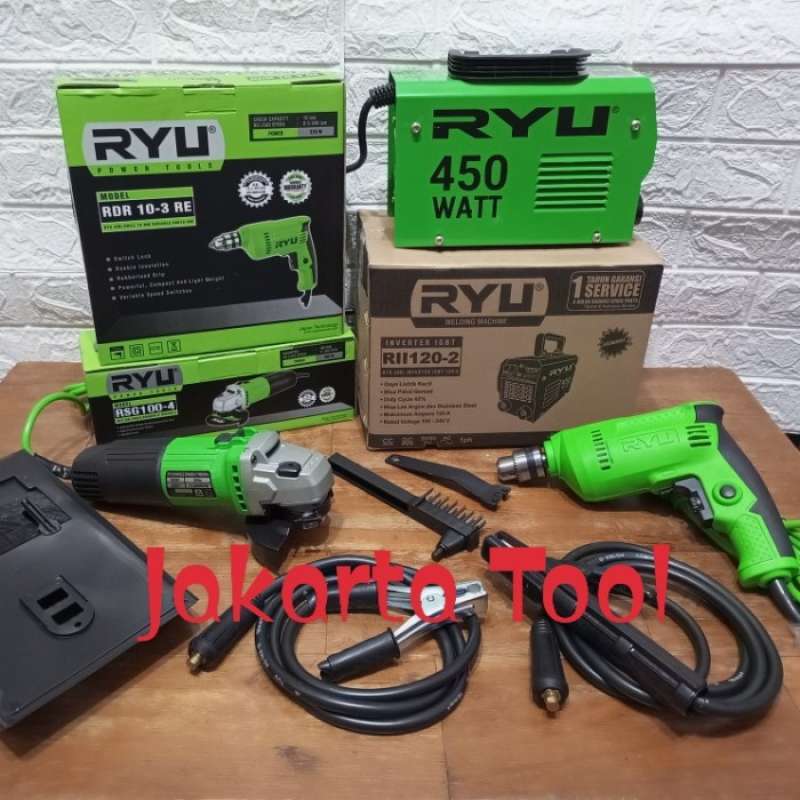 Promo Paket Tekiro Ryu Mesin Las 450 Watt Gerinda Mesin Bor Listrik ...