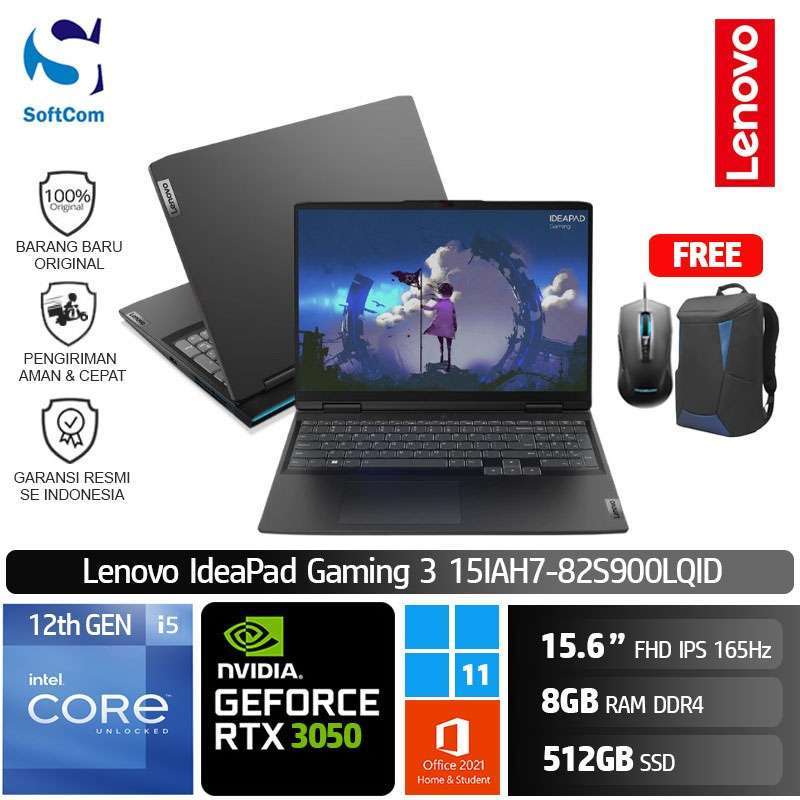 Jual Lenovo Ideapad Gaming 3i Lqid Laptop Gaming [core I5-12450h/8gb ...