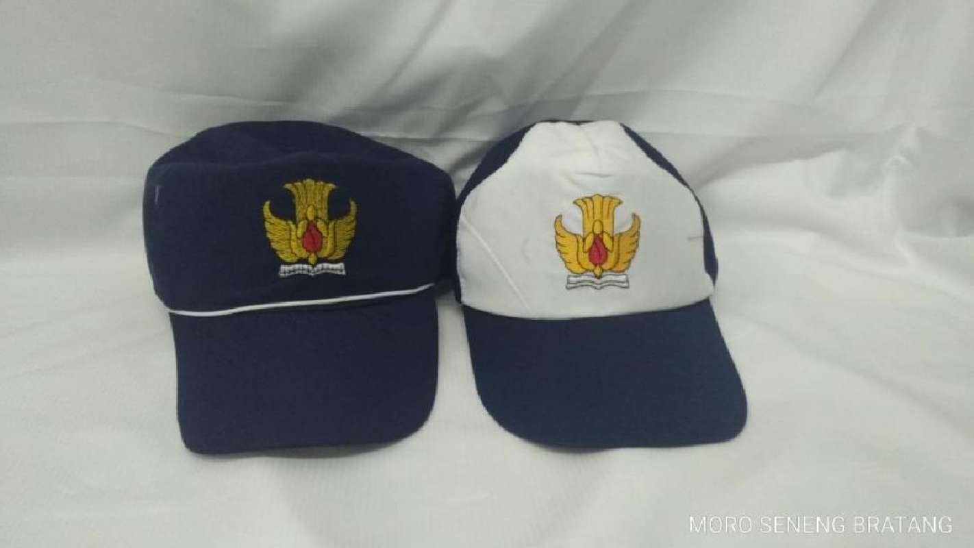 Promo Topi seragam sekolah SMP BIRU full biru atau biru putih Diskon 13 ...