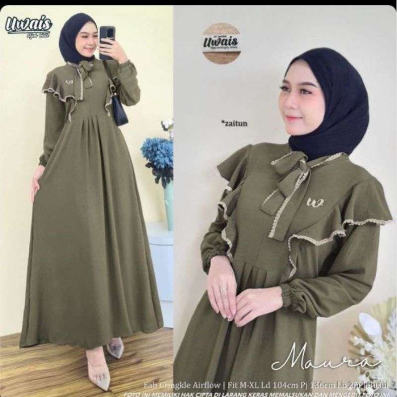 Promo Larissa Larisa Maura Dress Maxy Cringkle Airflow Terbaru 2023 Gamis Wanita Dewasa Muslim ...