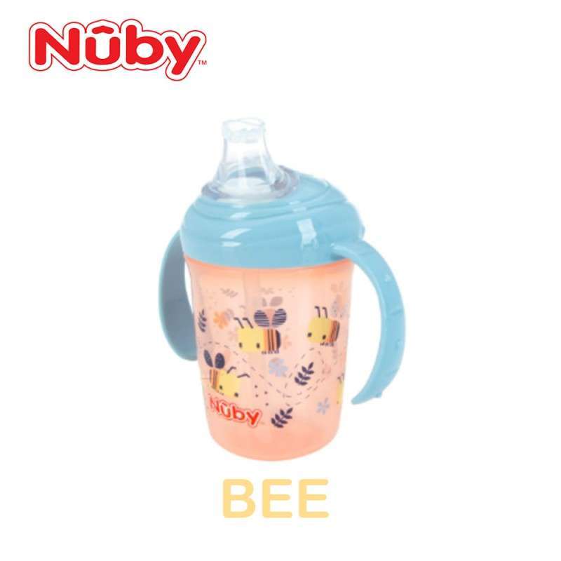 Promo Nuby Handle Silicone Spout Gelas Minum Bayi - 240 ml - Bee Diskon ...