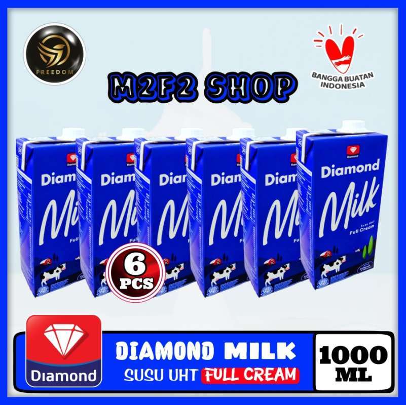 Promo Diamond Milk Susu Kotak Uht Full Cream | Plain - 1000 Ml (kemasan 6 Pcs) Diskon 17% Di ...