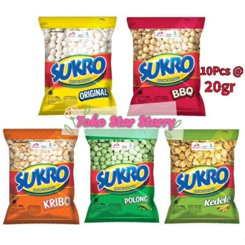 Jual [per Renteng] Kacang Sukro 12-20gr Renceng Isi 10 Pcs Kacang Sukro ...