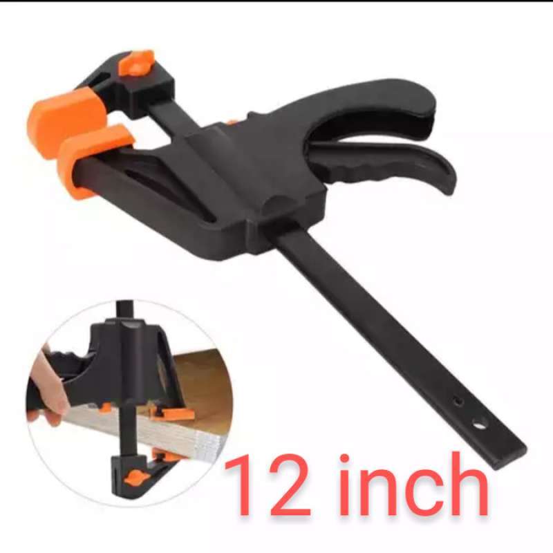 Jual F Clamp 12 Inch Quick Release, Body Besar Catok Clamp Kayu Ratchet ...