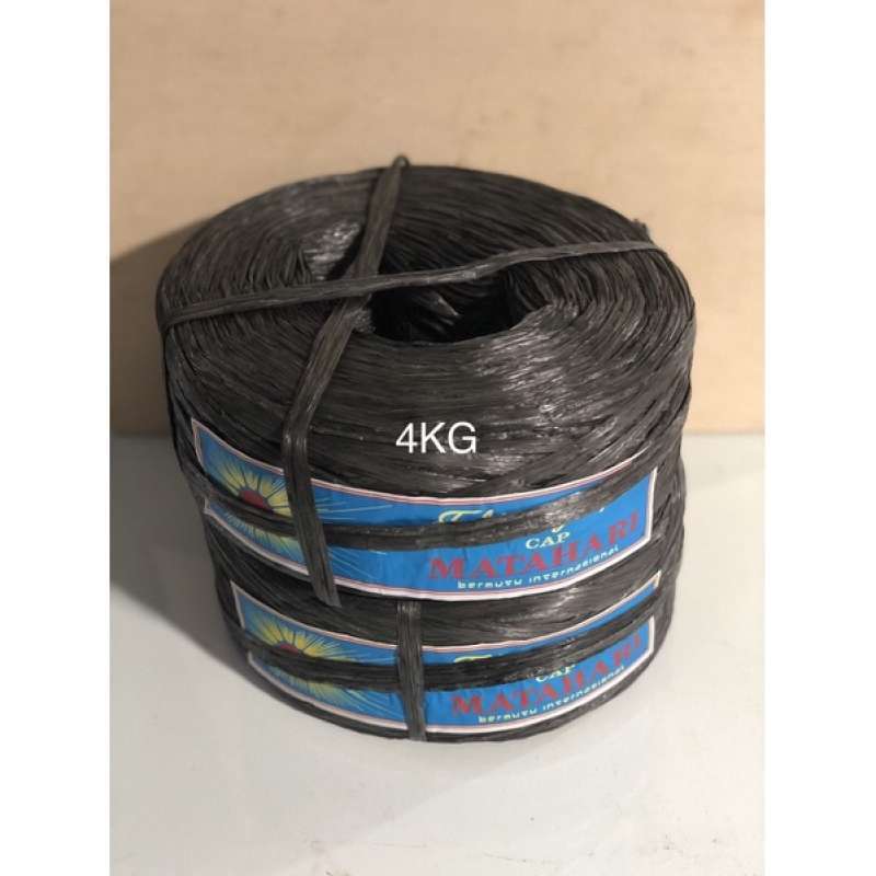 Jual Tali Plastik 4KG Cap Matahari Tebal / Tali Rafia Hitam - 5KG di ...