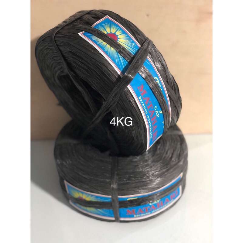 Jual Tali Plastik 4KG Cap Matahari Tebal / Tali Rafia Hitam - 5KG di ...
