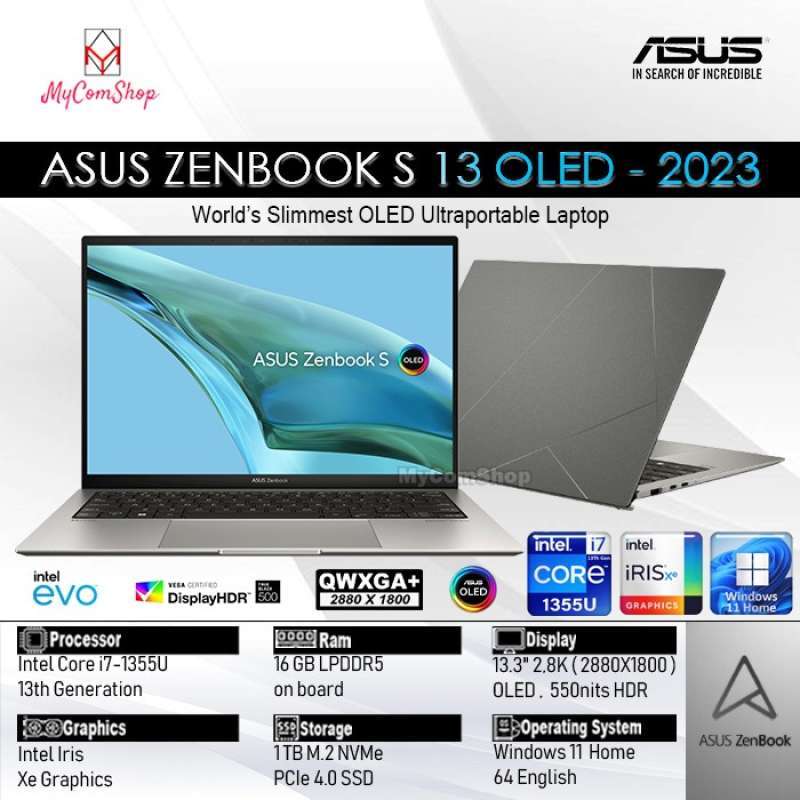 Jual Asus Zenbook S 13 Oled Ux5304 I7-1355u 16gb Ram 1tb Ssd Intel Xe 13 Di Seller Mycomshop ...