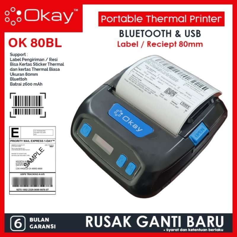 Promo Printer Okay 80Bl Resi Label Pengiriman / Reciept Printer Thermal ...
