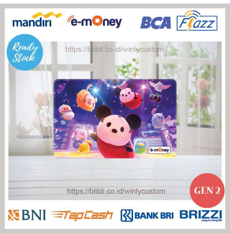 Jual Custom Kartu E-money Design Anime Tsum Tsum Ungu Emoney Flazz ...