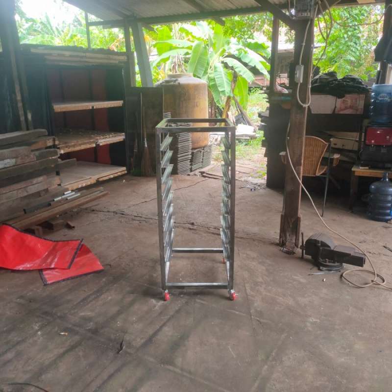 Jual Custom Order Trolley Roti / Rak Roti / Food Trolley / Bakery ...