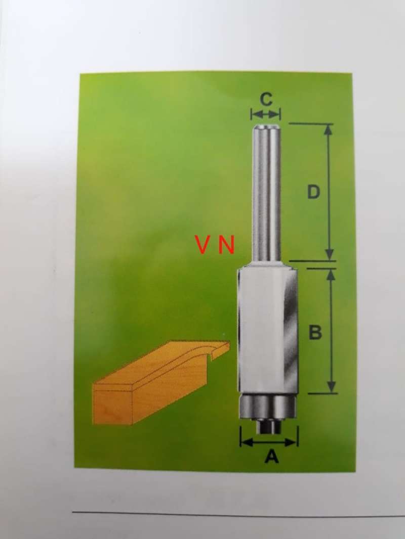 Jual Mata Profil/router Bits/laminate Flush Trimming Bit Lurus 8mm Roda ...
