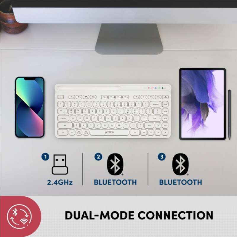 Jual Prolink Keyboard Wireless Bluetooth Multi-device Slim | Anti ...