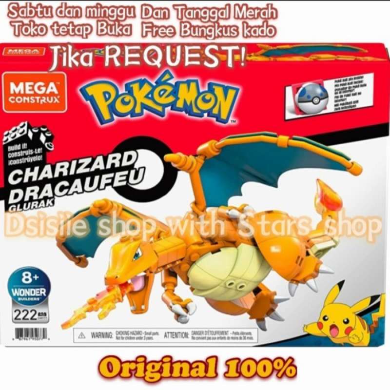 Promo Pokemon Mega Construx Charizard Dracaufeu Original / Figure ...