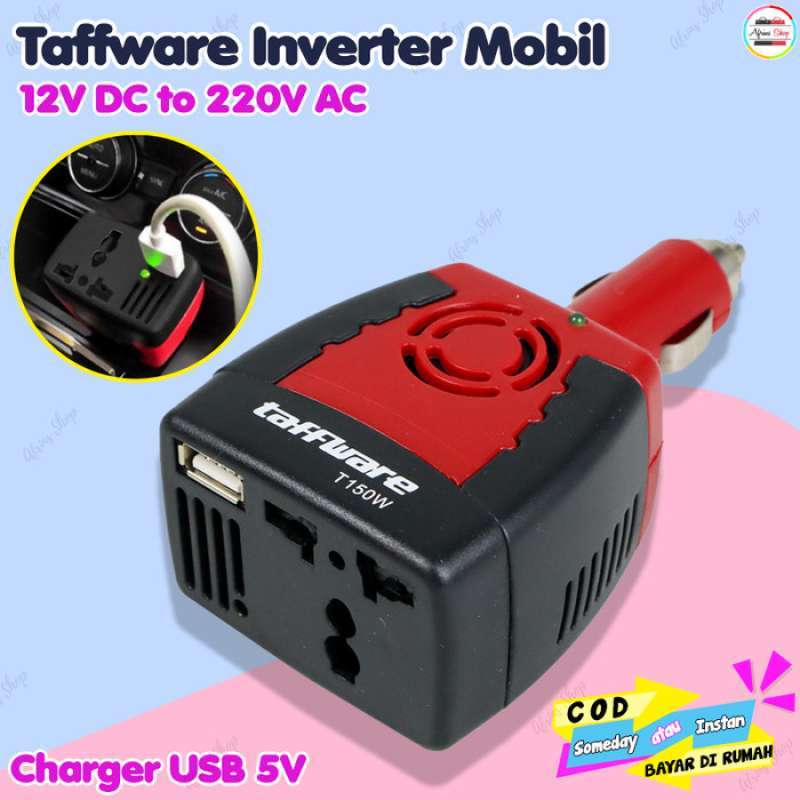 Promo Compact Power Car Inverter 150W 220V Ac Eu Plug And 5V Usb ...