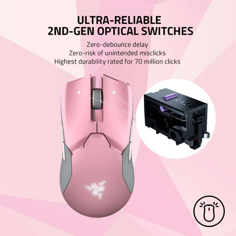 Jual New Razer Viper Ultimate Quartz Pink Hyperspeed Wireless Gaming ...
