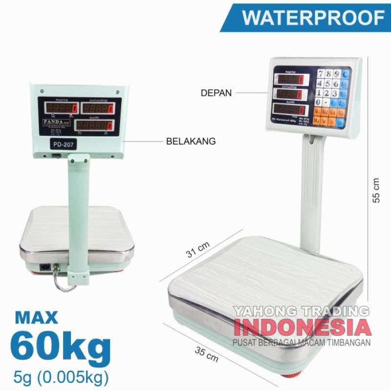 Promo Timbangan Digital Waterproof PANDA SCALE 60kg 5g 0.005kg Diskon ...