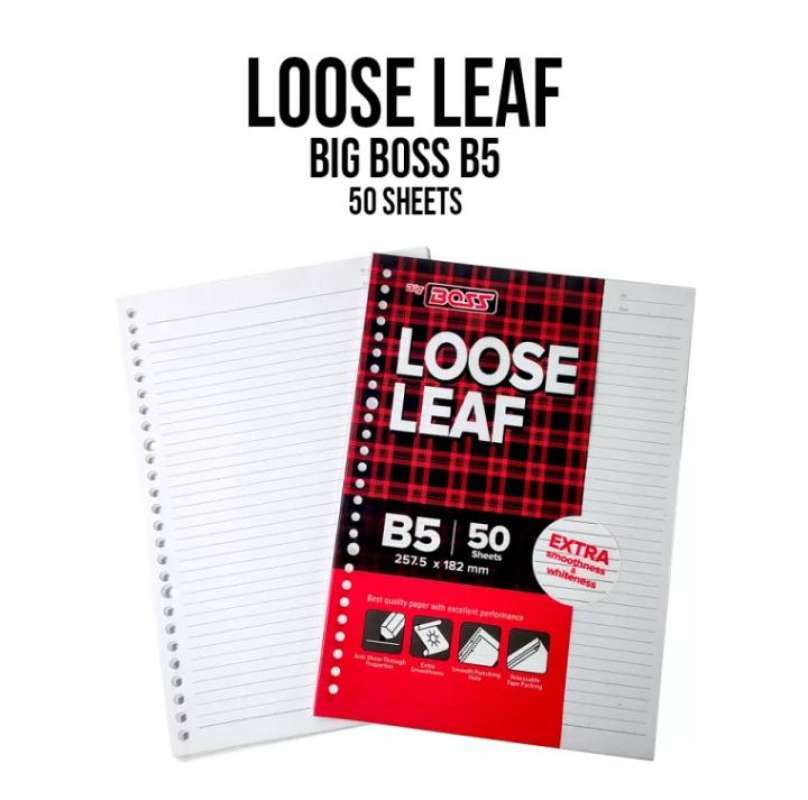 Jual Loose Leaf BIG BOSS B5 50 lembar / Isi Refill Kertas File di Seller Royale Stationary ...