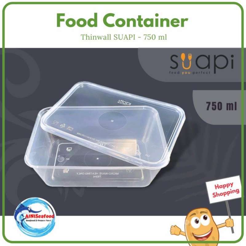 Jual Thinwall Suapi 750 Ml Kotak Makan Plastik Food Container