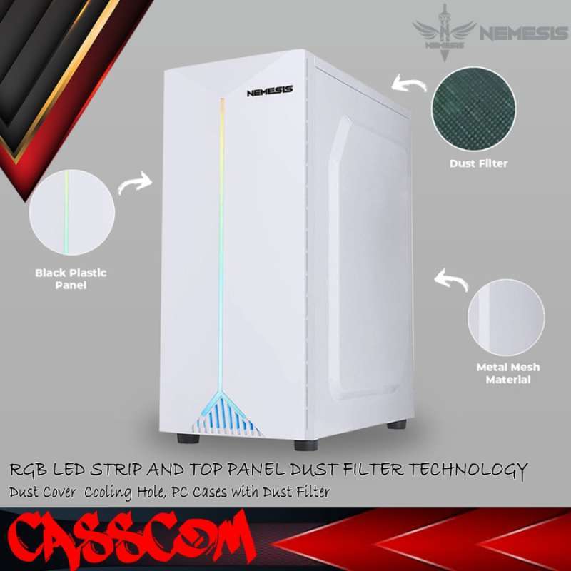 Jual Casing Pc Nyk Nemesis T50 Imoogi White Gaming Case Free 1 Fan Di ...