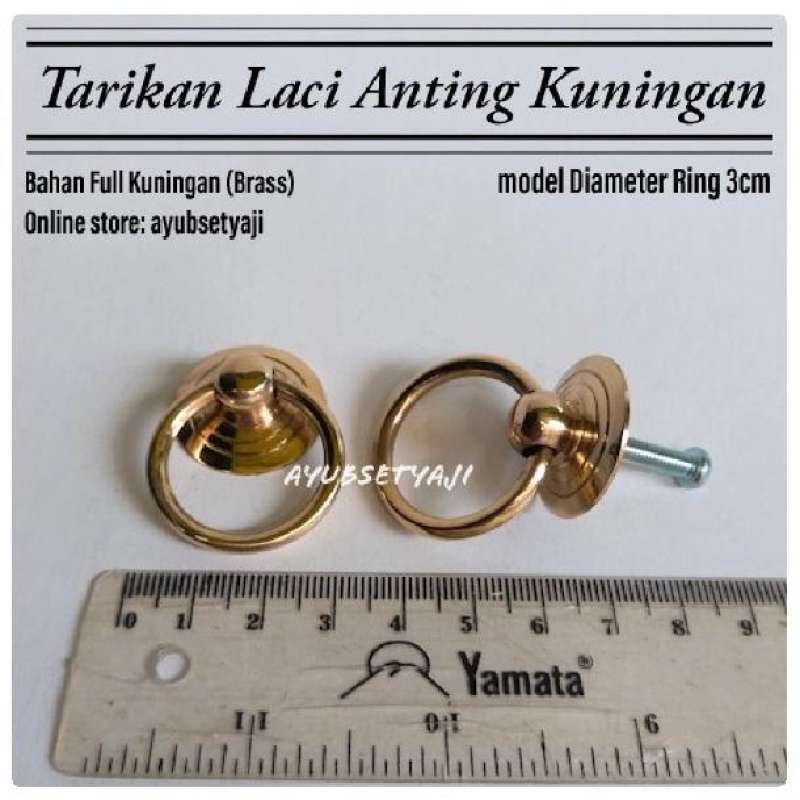 Jual Tarikan Anting Diameter Ring 3cm Handle Pintu Lemari Kuningan ...