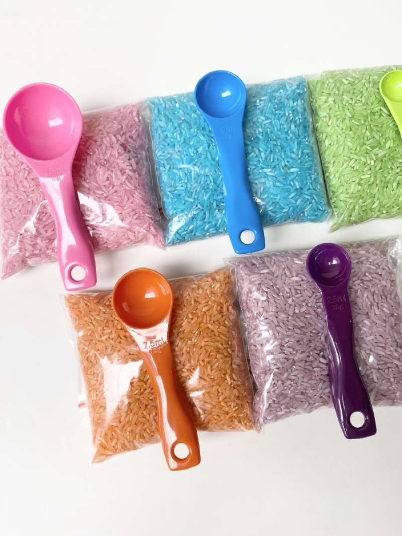 Promo color rice set foodgrade 1 kg | beras warna | sensory play toys ...