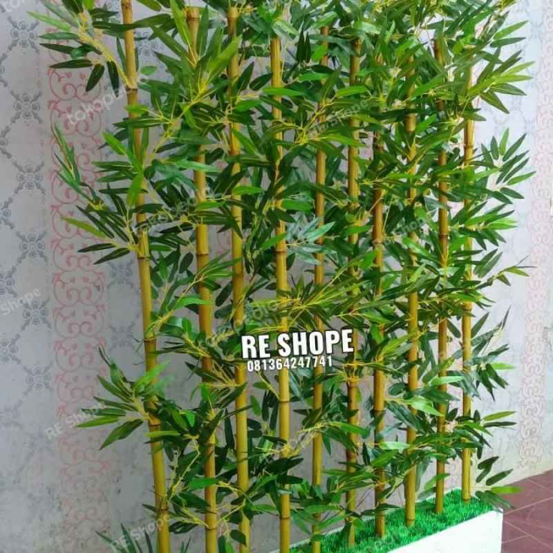 Promo Bunga artificial bunga plastik pohon bambu partisi sekat ruangan ...