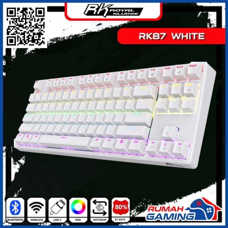 Jual Royal Kludge - Rk87 - 3 Mode - Rgb - White - Mechanical Keyboard ...