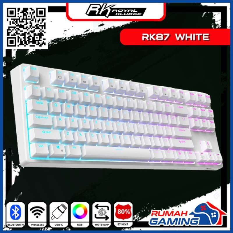 Jual Royal Kludge - Rk87 - 3 Mode - Rgb - White - Mechanical Keyboard ...