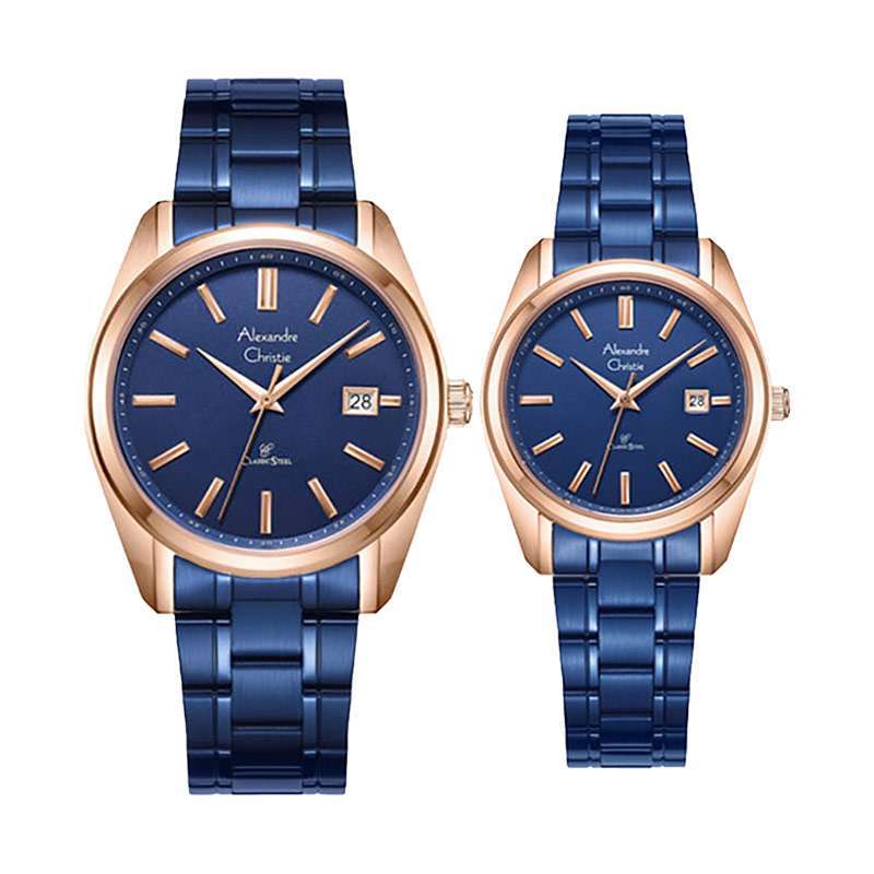 Promo Jam Tangan Couple Alexandre Christie Classic Steel AC 8660 BURBU ...