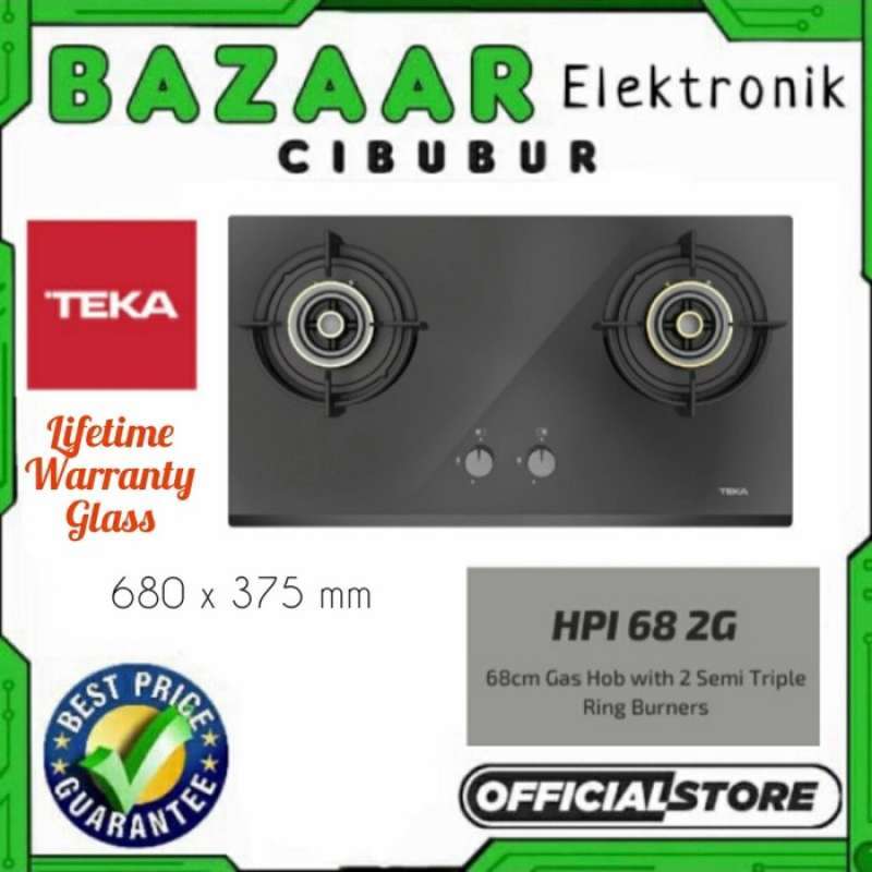 Promo Teka HPI 68 2G Kompor tanam gas 68 cm 2 Tungku GAS HOB 2 BURNERS Diskon 33% di Seller ...