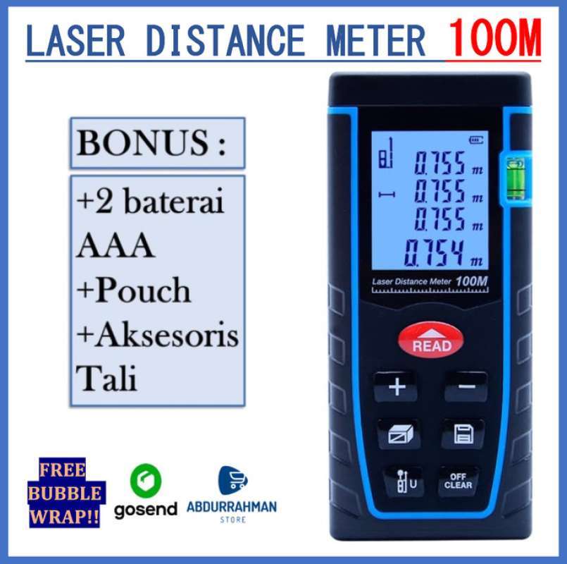 Promo Meteran Laser Distance Meter 100 M Alat Ukur Jarak 100M Digital ...